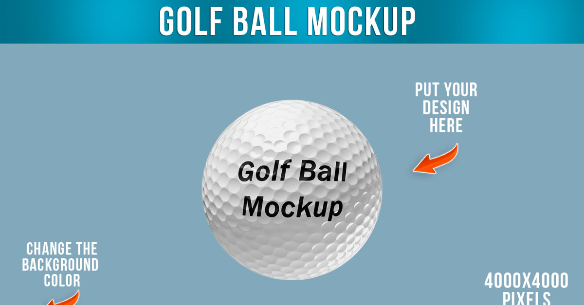 Realistic Golf Ball Mockup #511810 - TemplateMonster