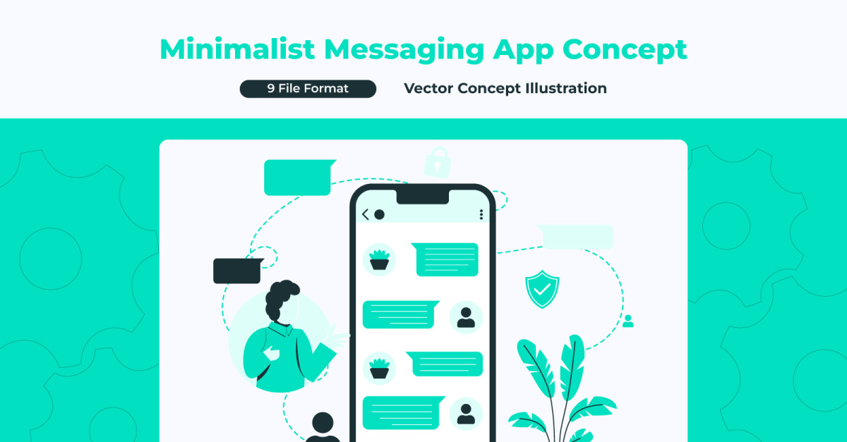 Minimalist Messaging App Concept Design - TemplateMonster