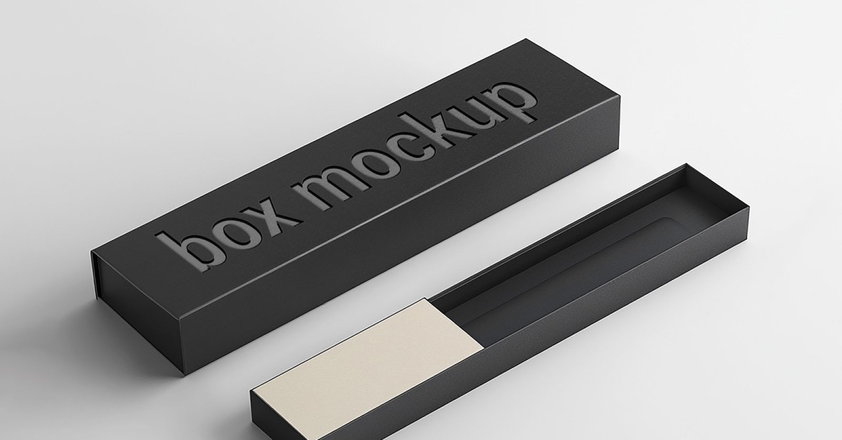 Box Mockup Luxury Black Box Mockup Psd Debossed Box Mockup for Brand ...