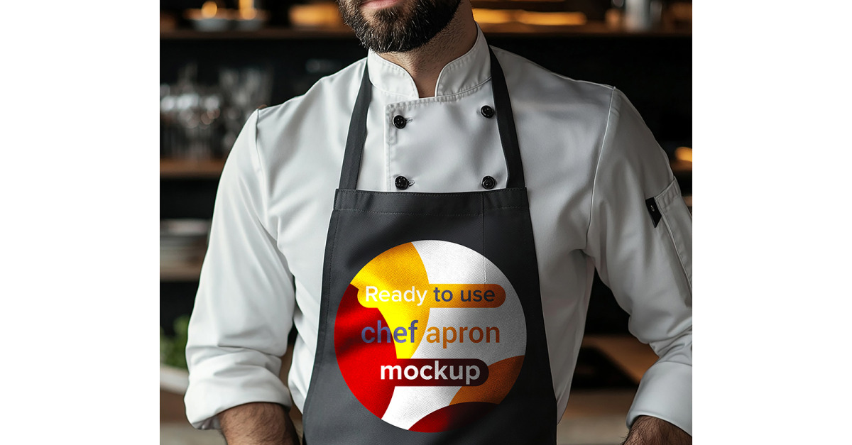 Chef Apron Mockup Kitchen Apron Mockup with Chef Front Kitchen Apron Mockup