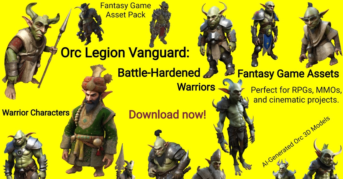 Orc Legion Vanguard: Battle-Hardened Warriors 3D Model