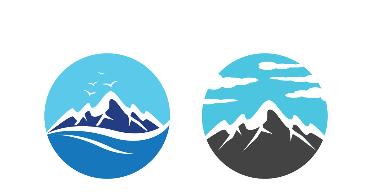 Illustration de conception d'icône vectorielle de logo de colline de ...