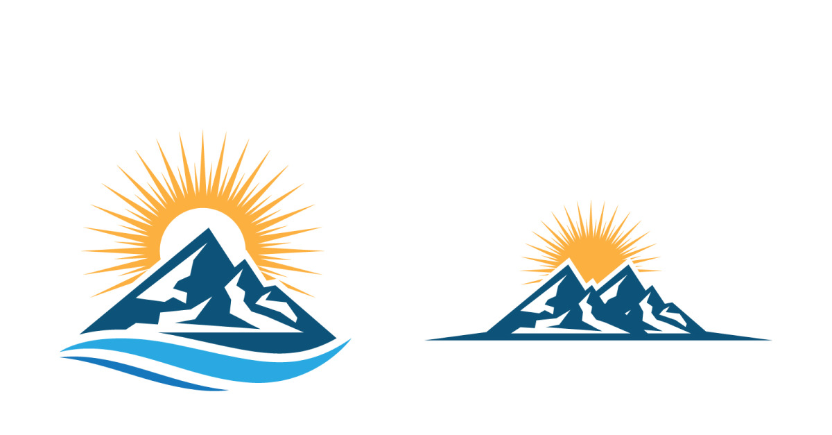 Illustration de conception d'icône vectorielle de logo de colline de ...