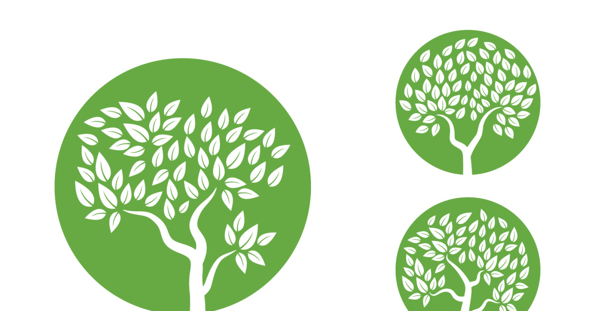 Family tree vector icon logo illustration design v.6