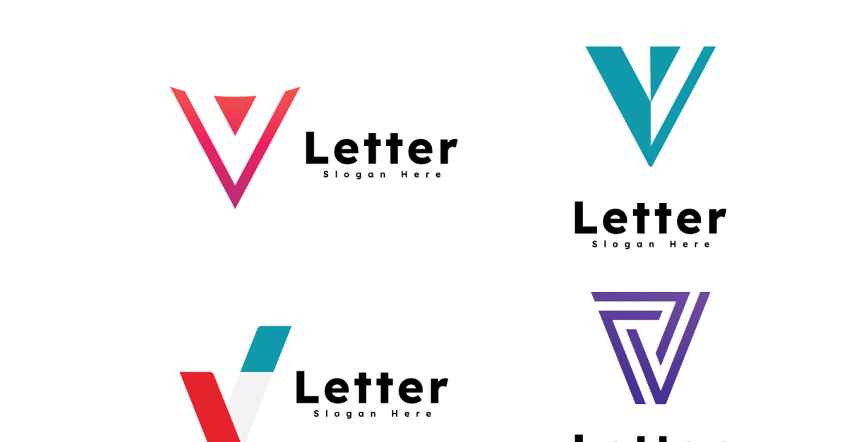 Modèle de logo d'entreprise avec lettre V, icône vectorielle V15
