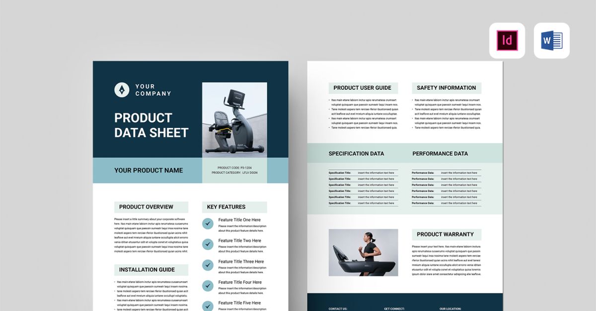 Product Data Sheet Template #513632 - TemplateMonster