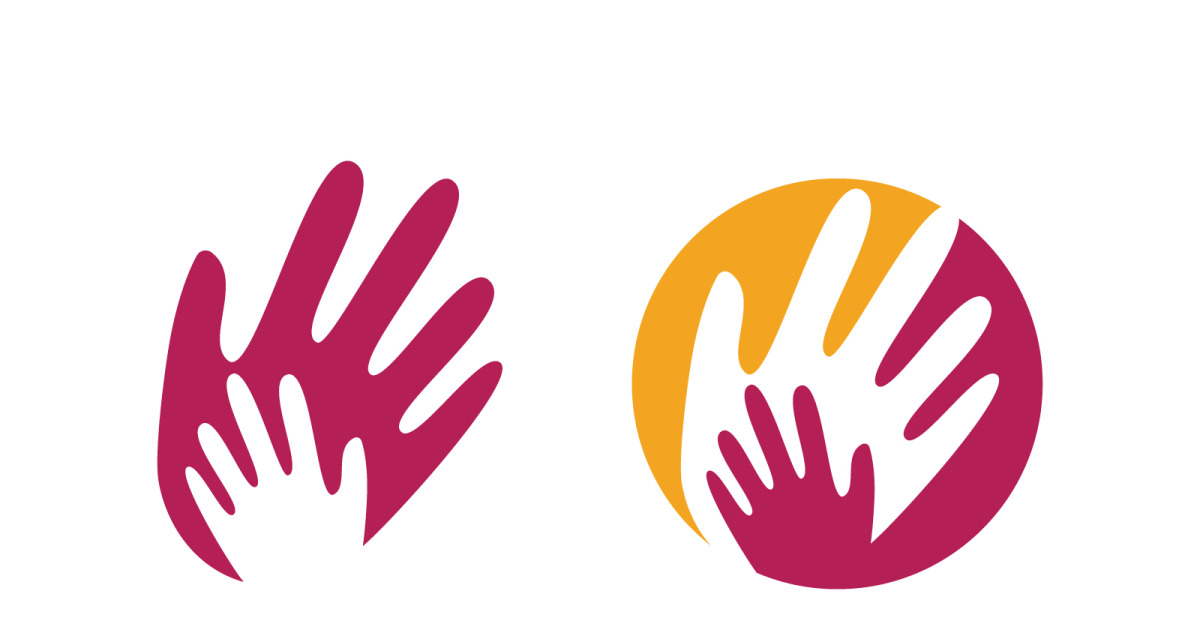 Hand help concept together Logo design template v.1
