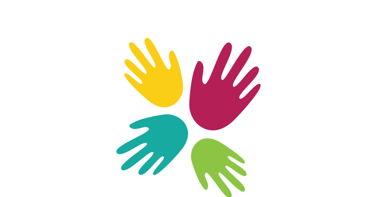 Hand help concept together Logo design template v.2