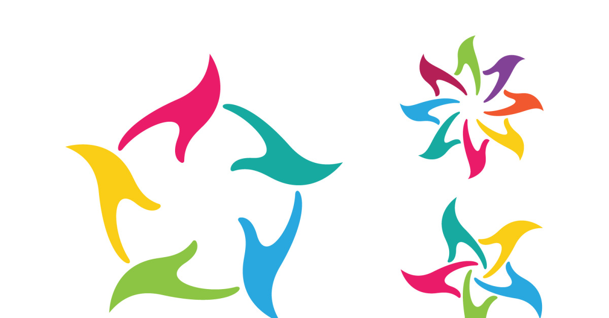 Hand help concept together Logo design template v.4