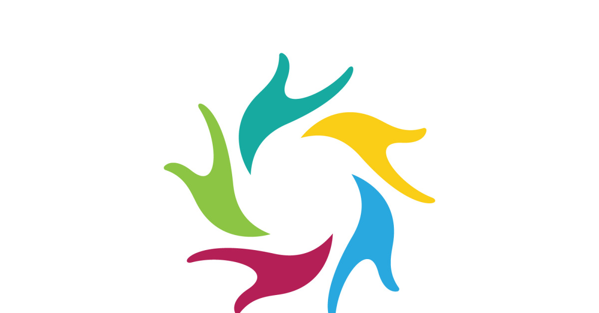 Hand help concept together Logo design template v.5