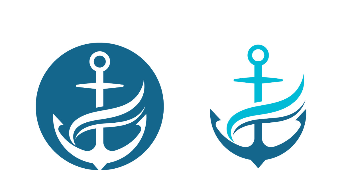 Anchor wave icon Element Logo Template vector v.2