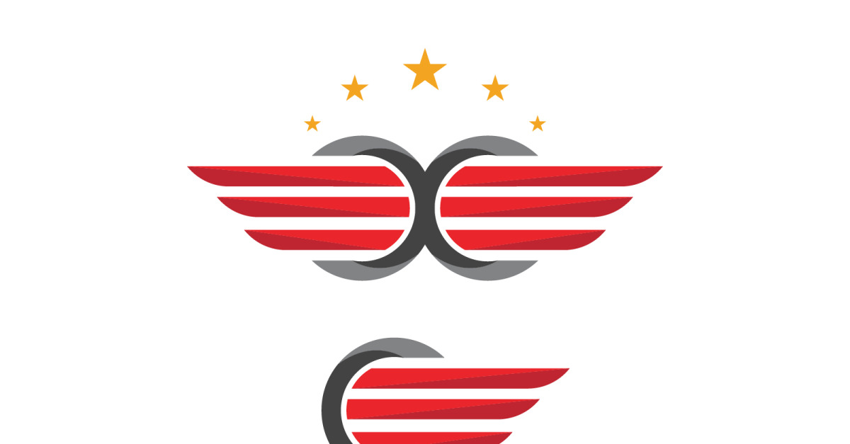 Eagle hawk wing icon illustratio logo design v.1