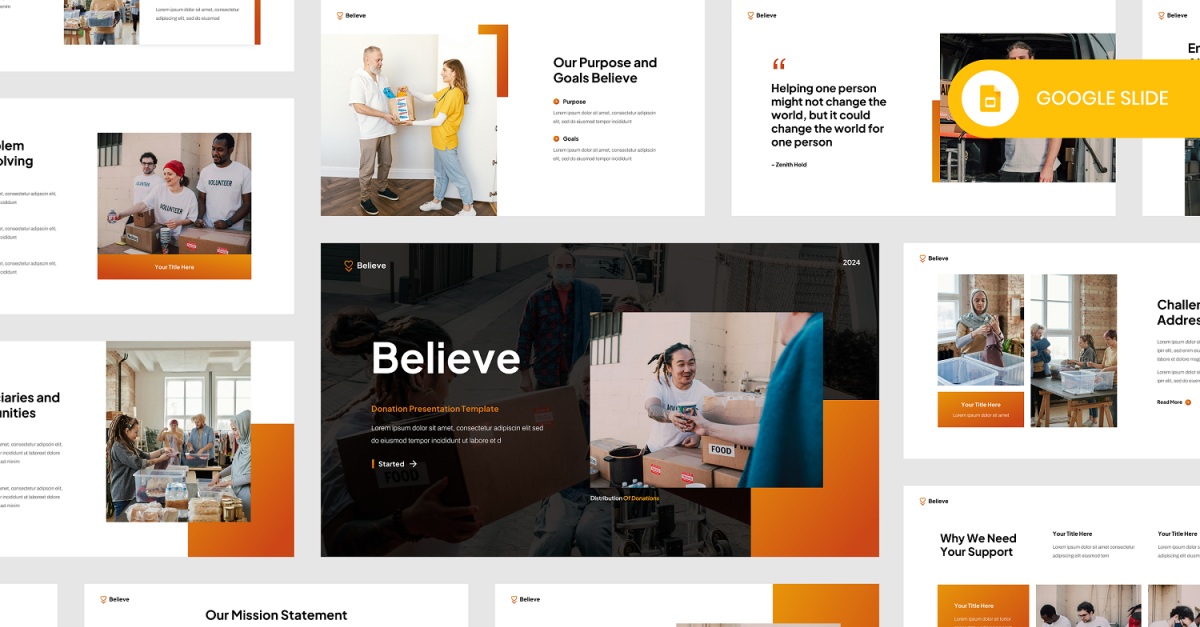 Believe - Charity & Donation Google Slide Template