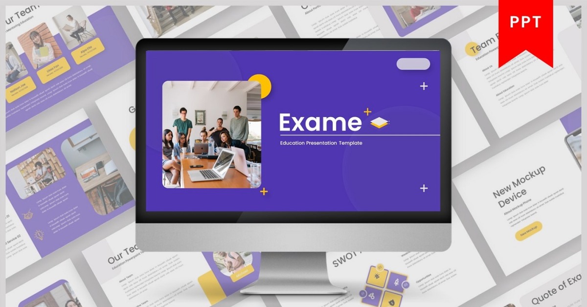 Exame – Education PowerPoint Template - TemplateMonster