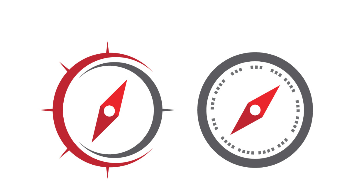 Illustration vectorielle du logo de la boussole moderne v.3