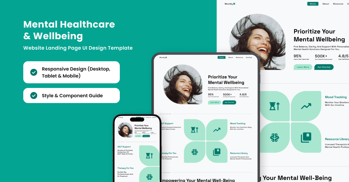 Moodly – Mental Health Design Template - TemplateMonster