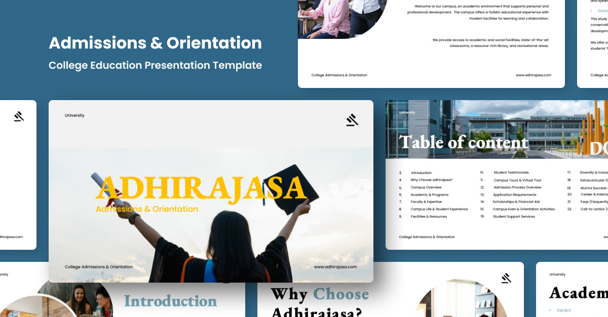 College Admissions Pitch PowerPoint Design - TemplateMonster