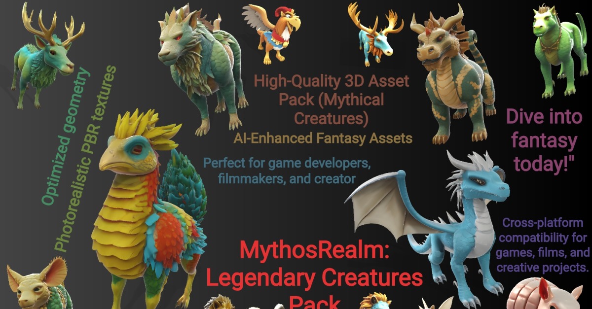 MythosRealm: Legendary Creatures Pack 3D Model