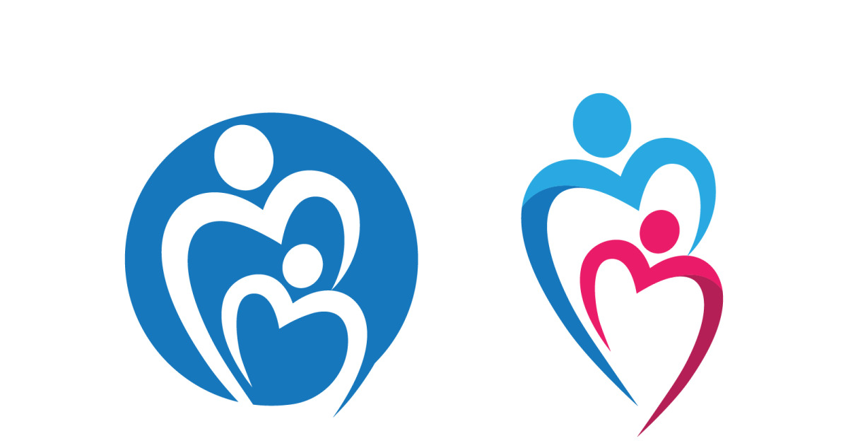 Human care group network and social logo design v.36