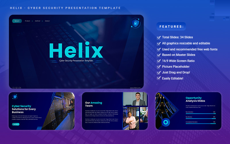 Helix - Cyber Security PowerPoint Template - TemplateMonster