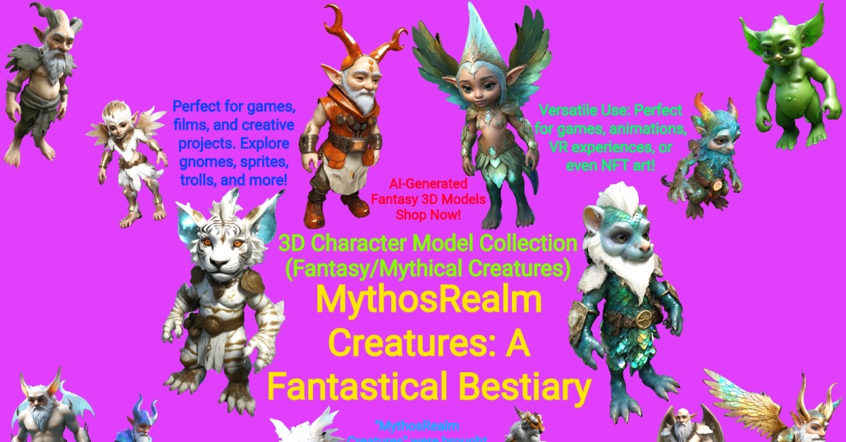 MythosRealm Creatures: A Fantastical Bestiary 3D Model