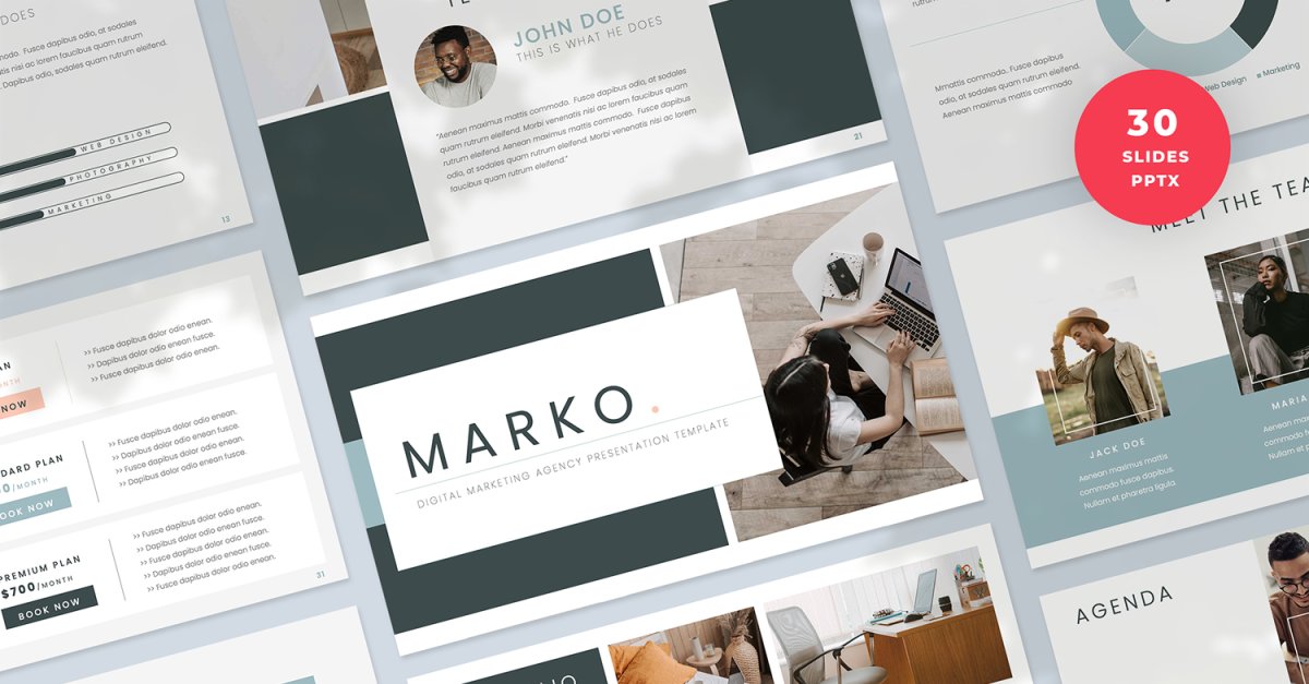 Dijital Pazarlama Ajansı Sunum PowerPoint Şablonu