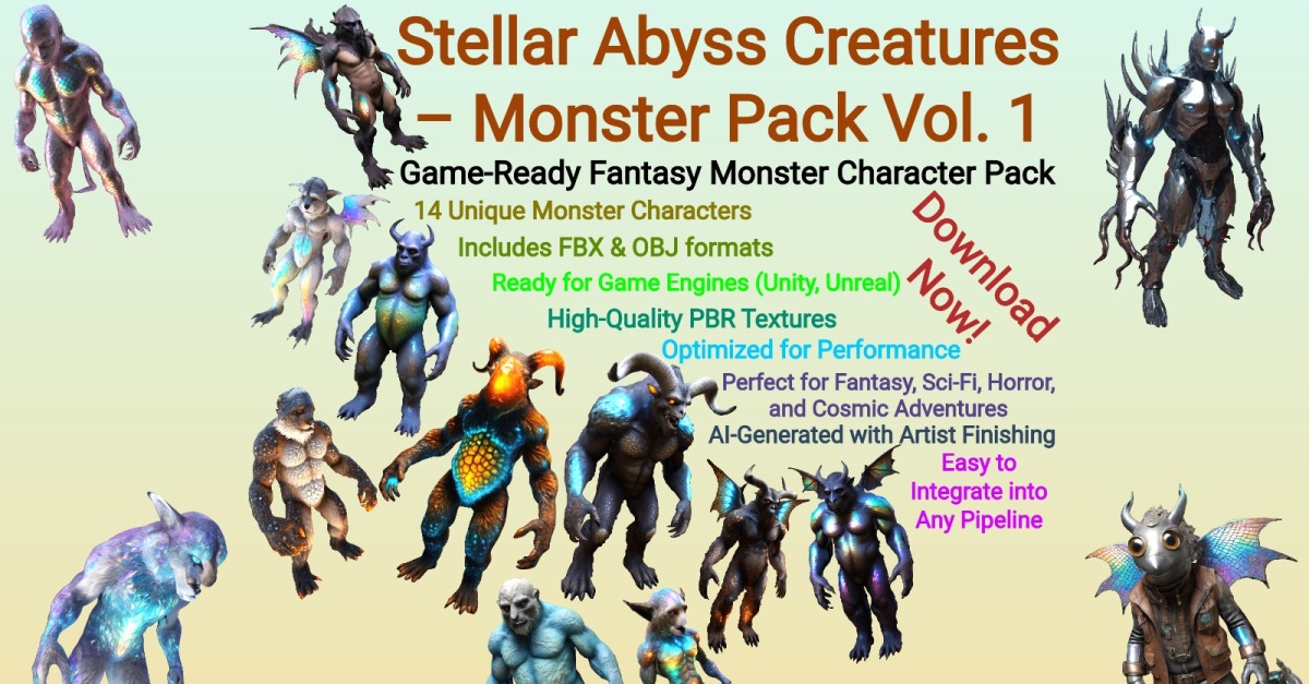 Stellar Abyss Creatures – Monster Pack Vol. 1 3D Model