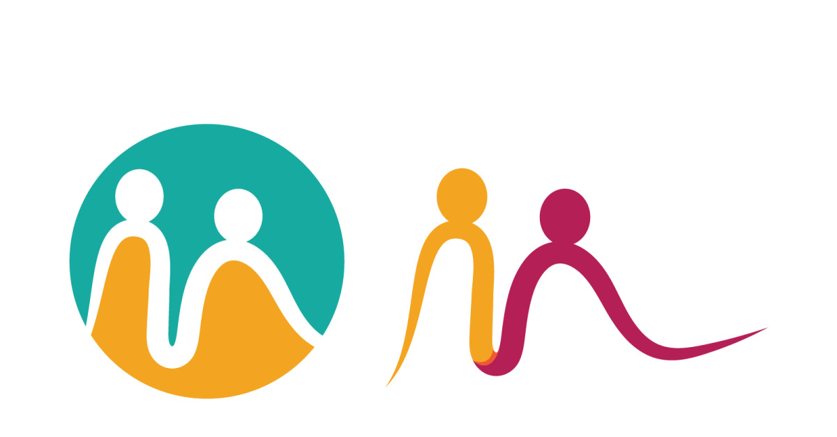 Human care group network and social logo design v.60