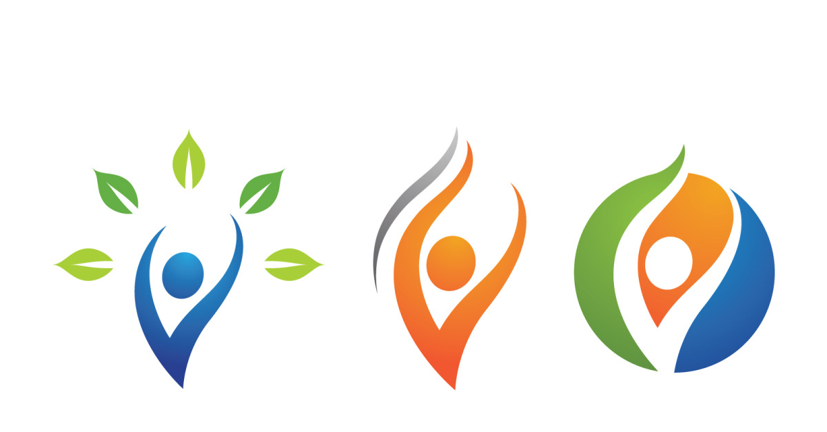 Healthy life Human character logo sign illustration v.249