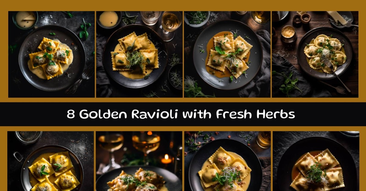 Golden Ravioli with Fresh Herbs #516838 - TemplateMonster