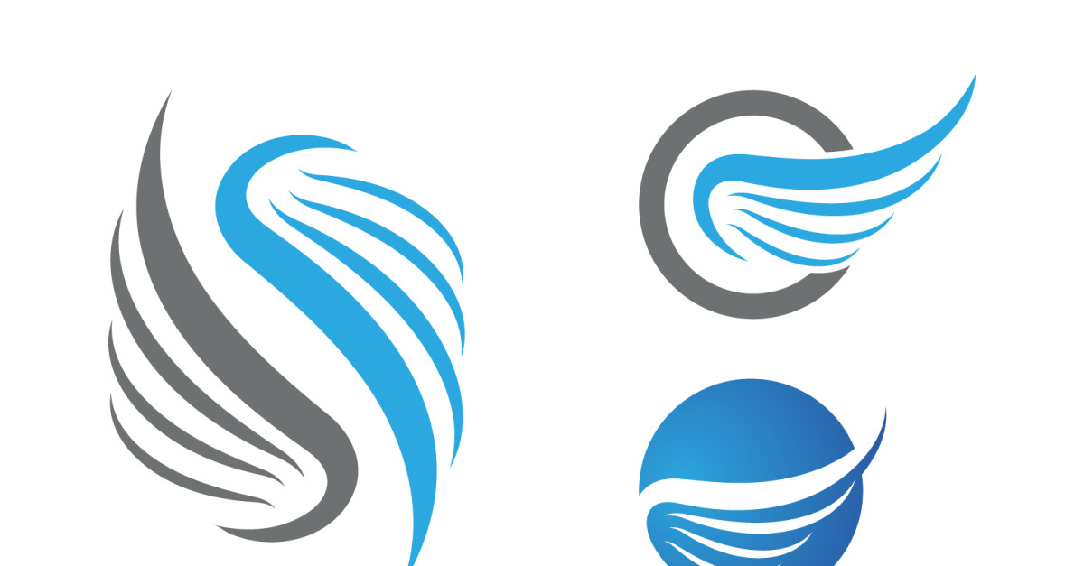 Eagle hawk wing icon illustratio logo design v.9