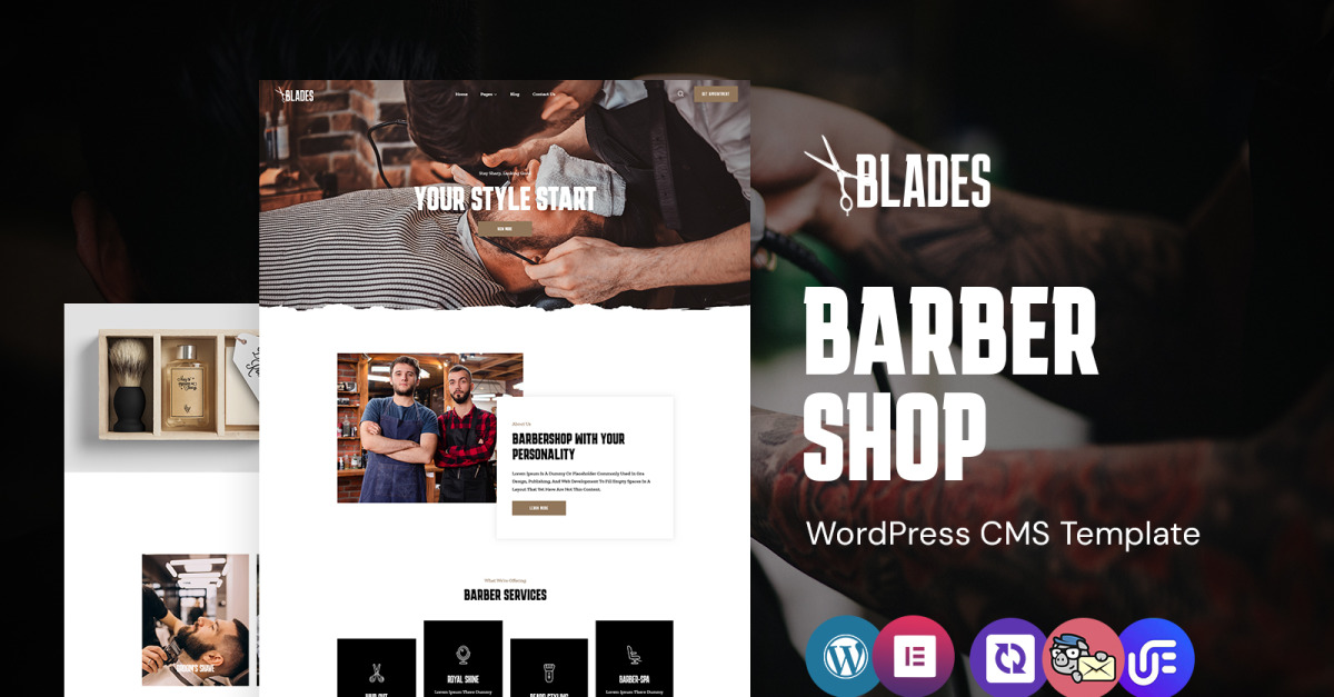 Blades - Tema Elementor de WordPress para peluquerías y barberías