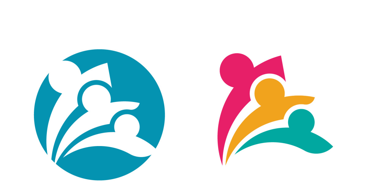 Human care group network and social logo design v.83