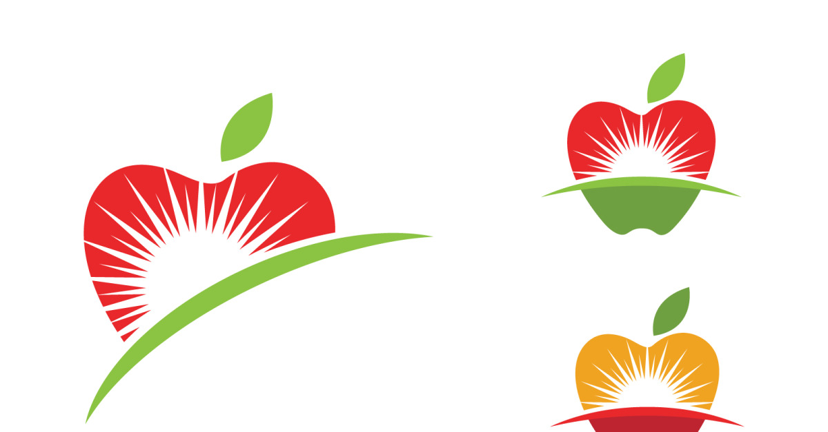 Illustration vectorielle de conception de logo de pomme fraîche v.9