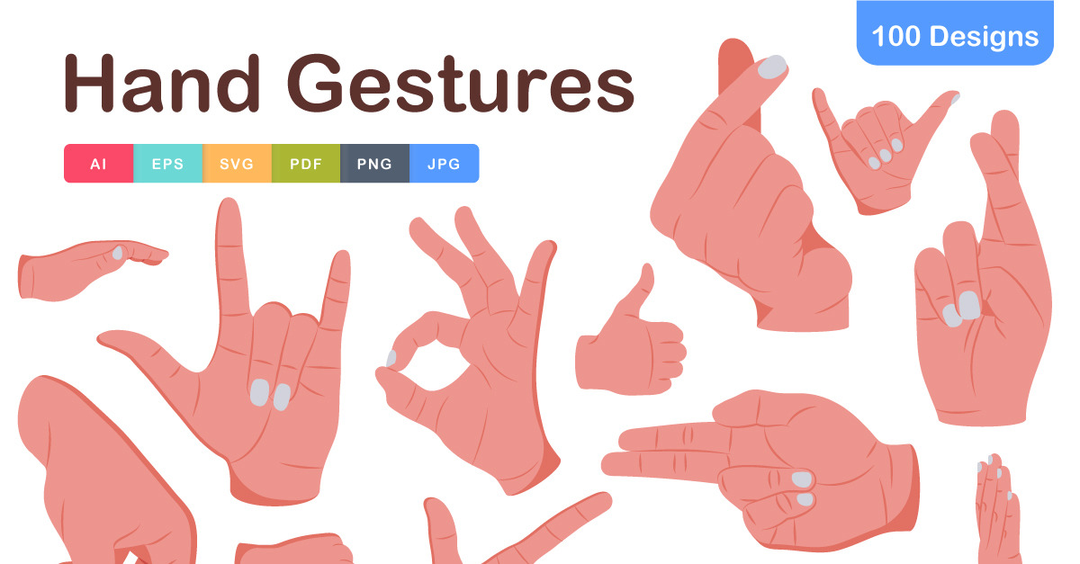 Hand Gestures Symbols Icons Pack #517608 - TemplateMonster