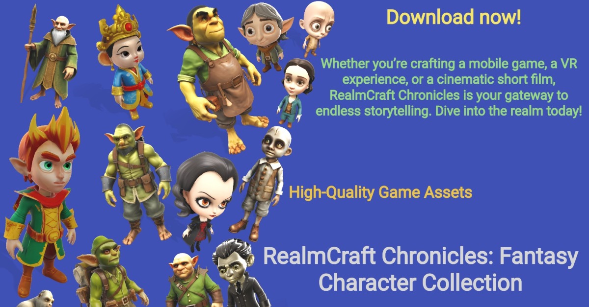 RealmCraft Chronicles: Fantasy Character Collection 3D Model
