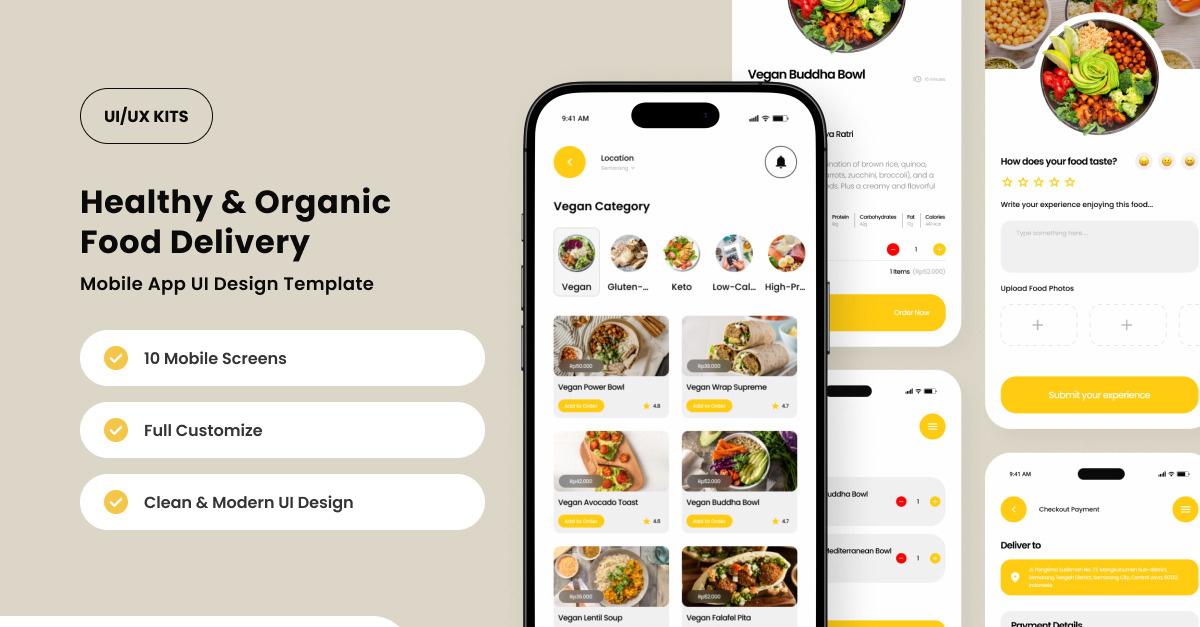 Nutrigo – Smart Healthy Food App Design Template