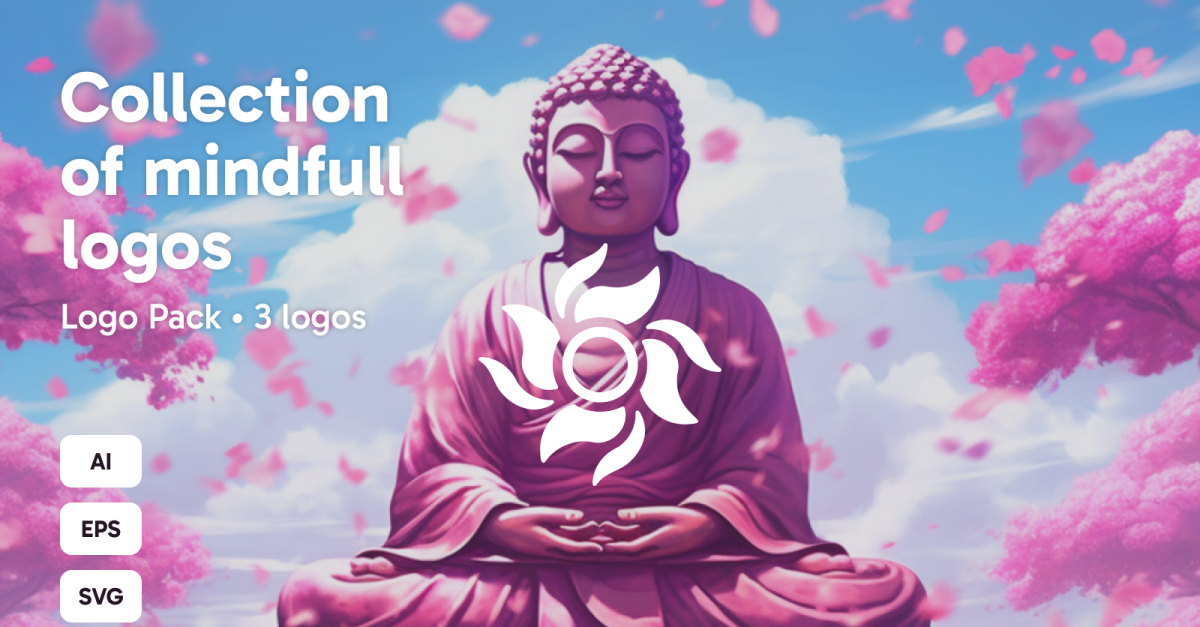 MindFlow – Minimal Yoga Logo Pack Template - TemplateMonster