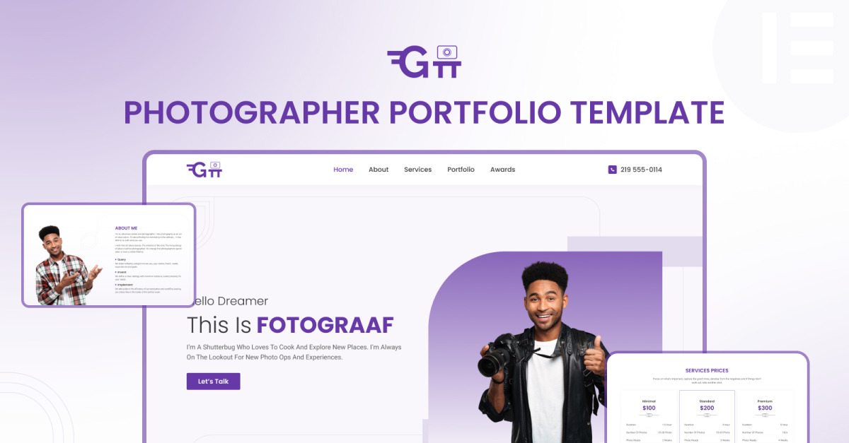 Fotograaf V2- Photographer Portfolio Elementor Template