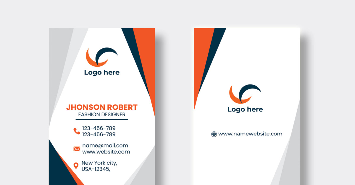 Typical layout for a modern vertical business card