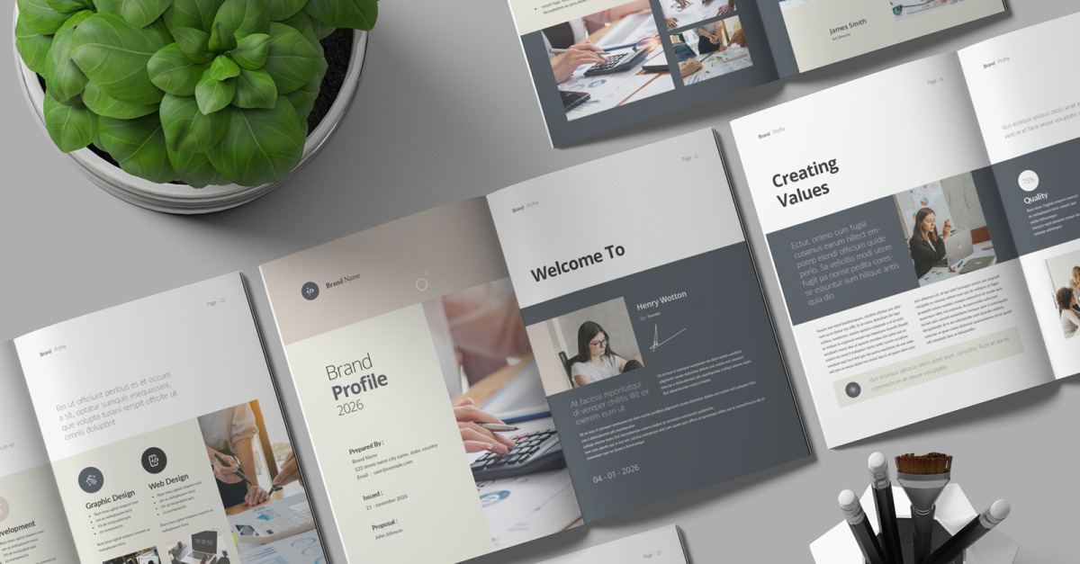 Brand Profile Template (PSD) #519233 - TemplateMonster