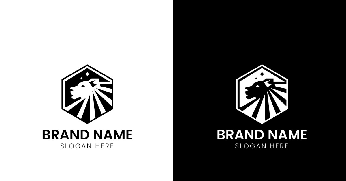 Hexagon Lion animal logo-877 #519245 - TemplateMonster
