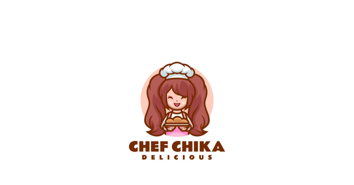 Chef Chika Mascot Logo Design #519435 - TemplateMonster
