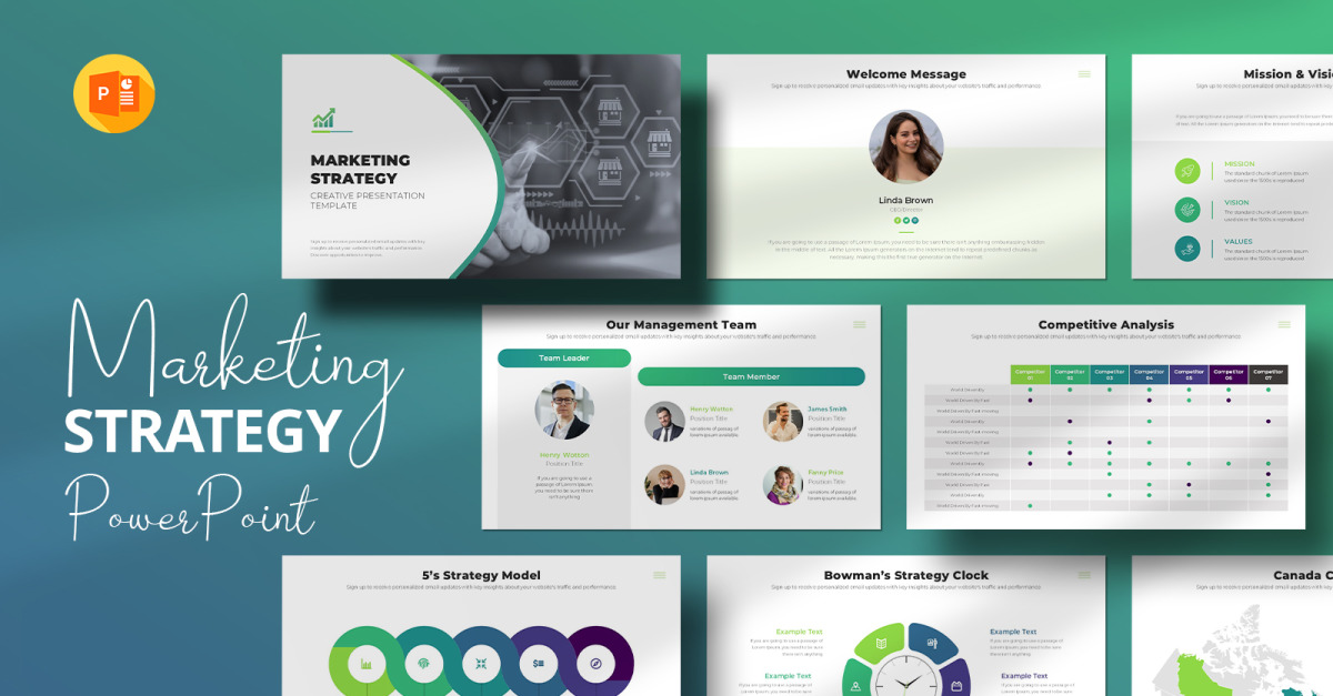 Modèle PowerPoint de stratégie marketing dynamique