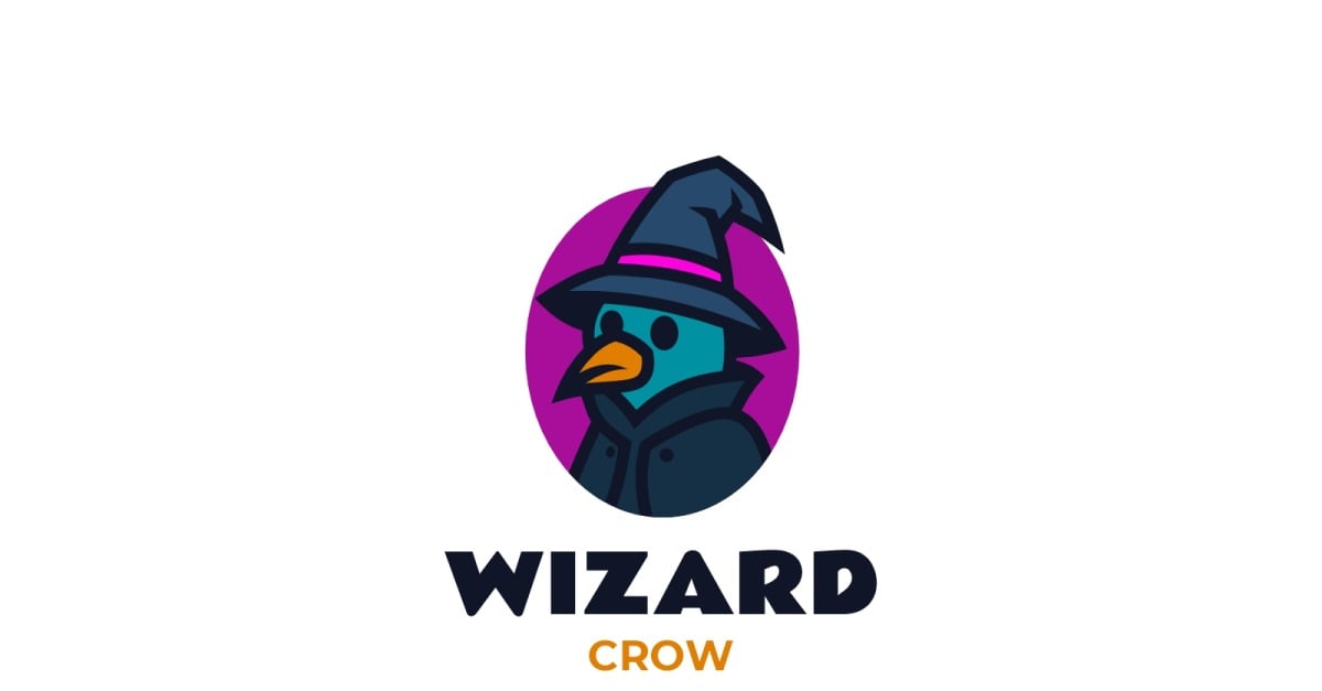 Wizard Crow Mascot Logo Design #519546 - TemplateMonster