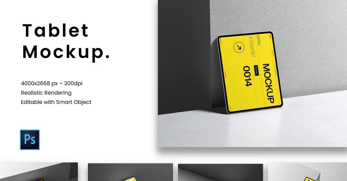 Minimal Tablet Device Mockup Set #519605 - TemplateMonster