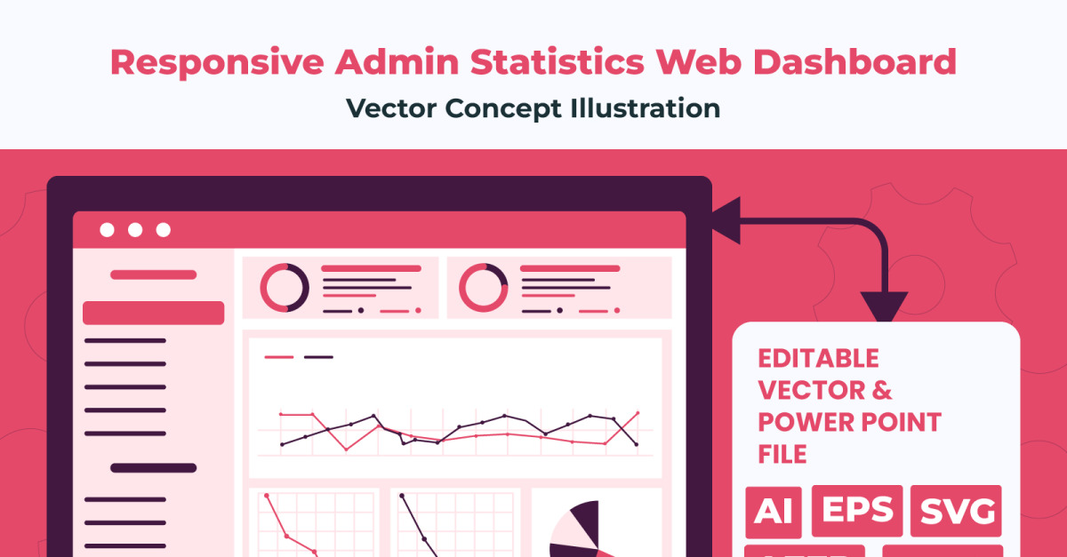 Responsive Admin Statistics Wireframe Web Dashboard