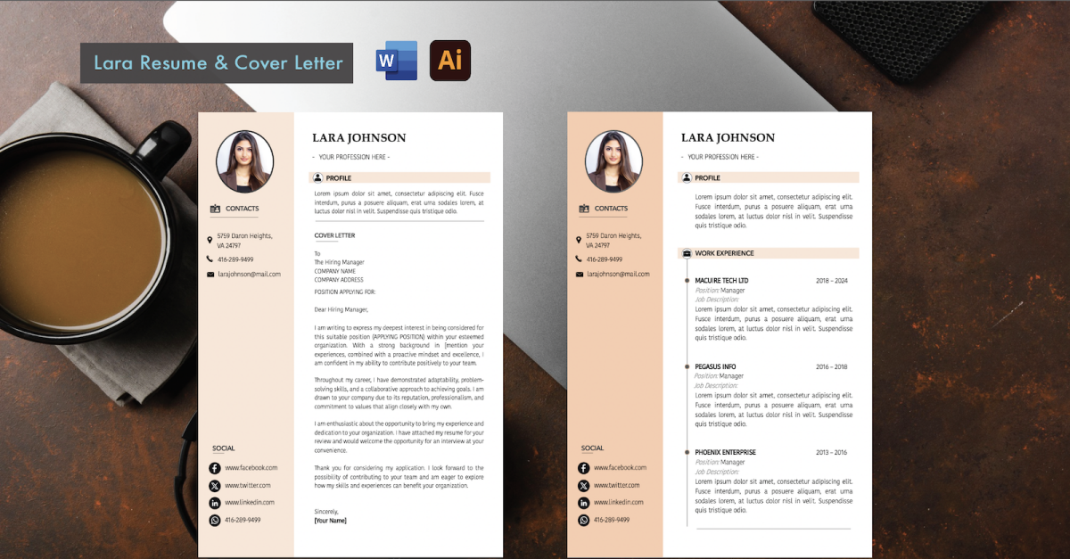 Lara Resume & Cover Letter Template - TemplateMonster