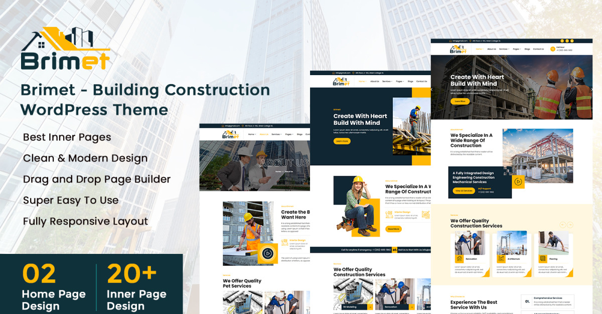 Brimet - Building Construction WordPress Theme