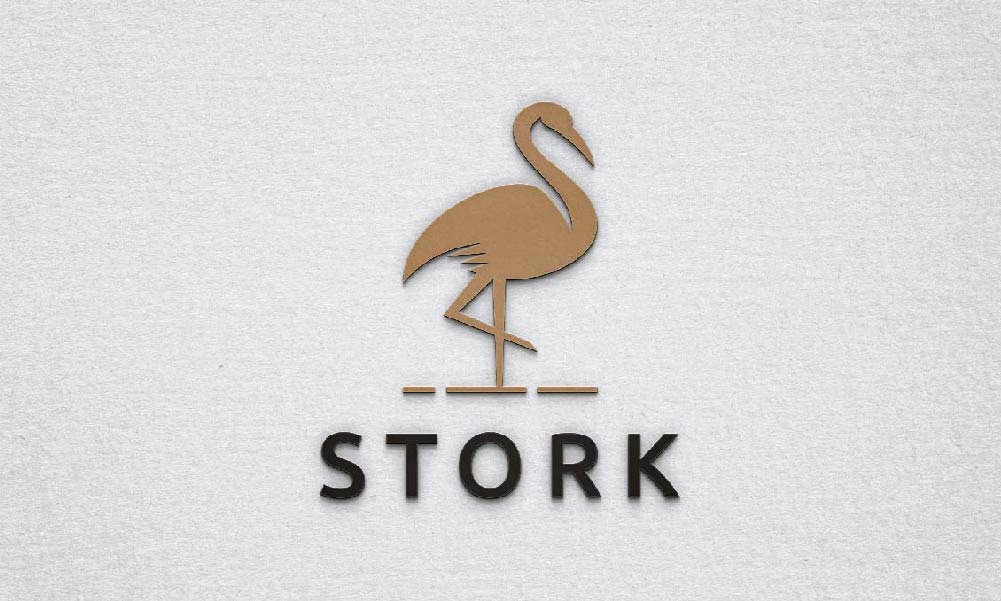 Stork Bird Animal Wildlife Jungle Silhouette Logo Template